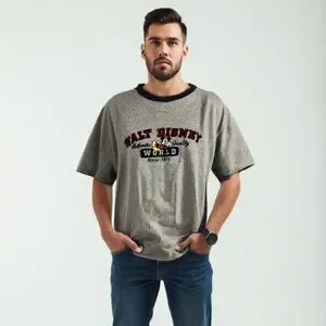 Disney | Shirts | Walt Disney World Mickey Mouse Ringer Tee Gray Blue ...